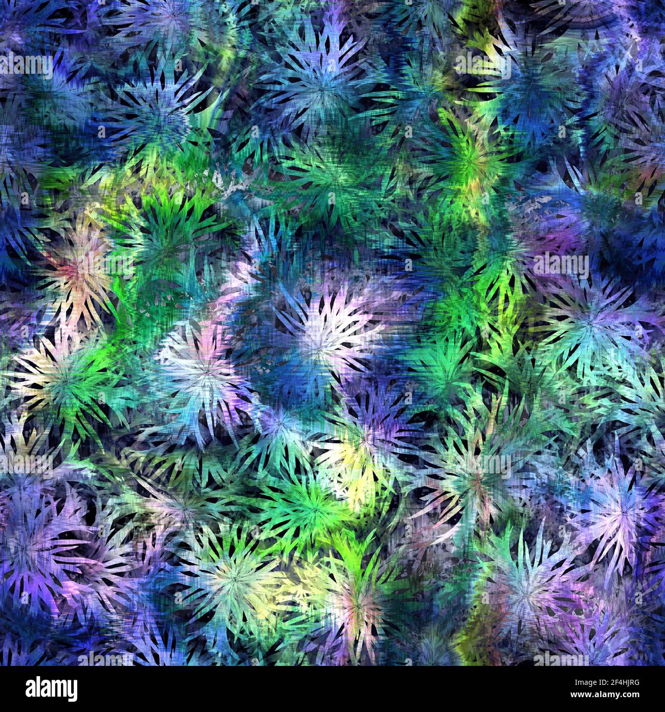 Seamless abstract color blobs with floral overlay Stock Photo - Alamy