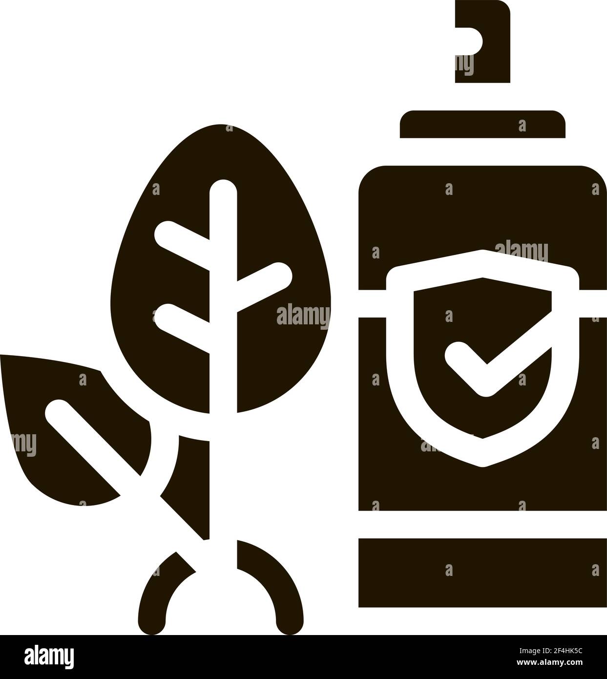 Spray Plant Leaf Icon Vector Glyph Illustration Stock Vector Image ...