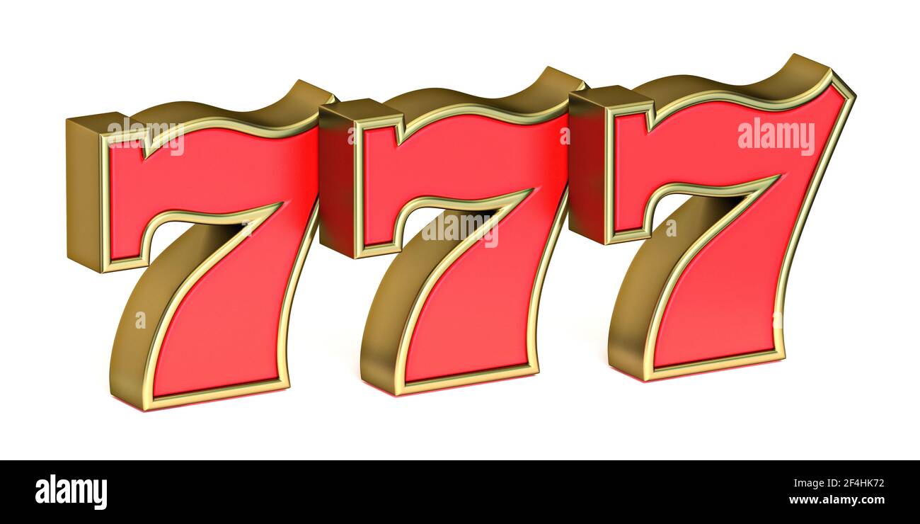 Red 777 sign 3D render illustration isolated on white background Stock ...