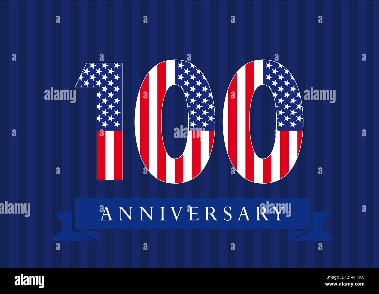 Anniversary 100 US flag logotype. Template of celebrating 100 th ...