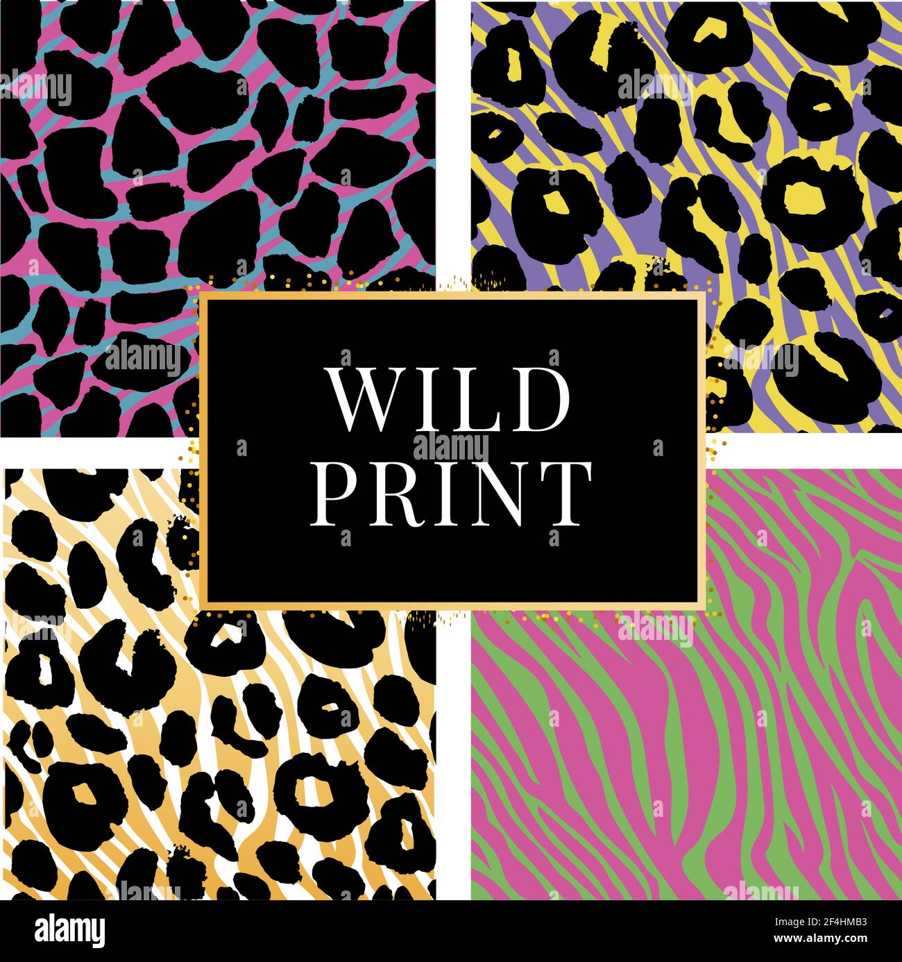 A collection of four different animal print backgrounds. Eps 10 Stock ...