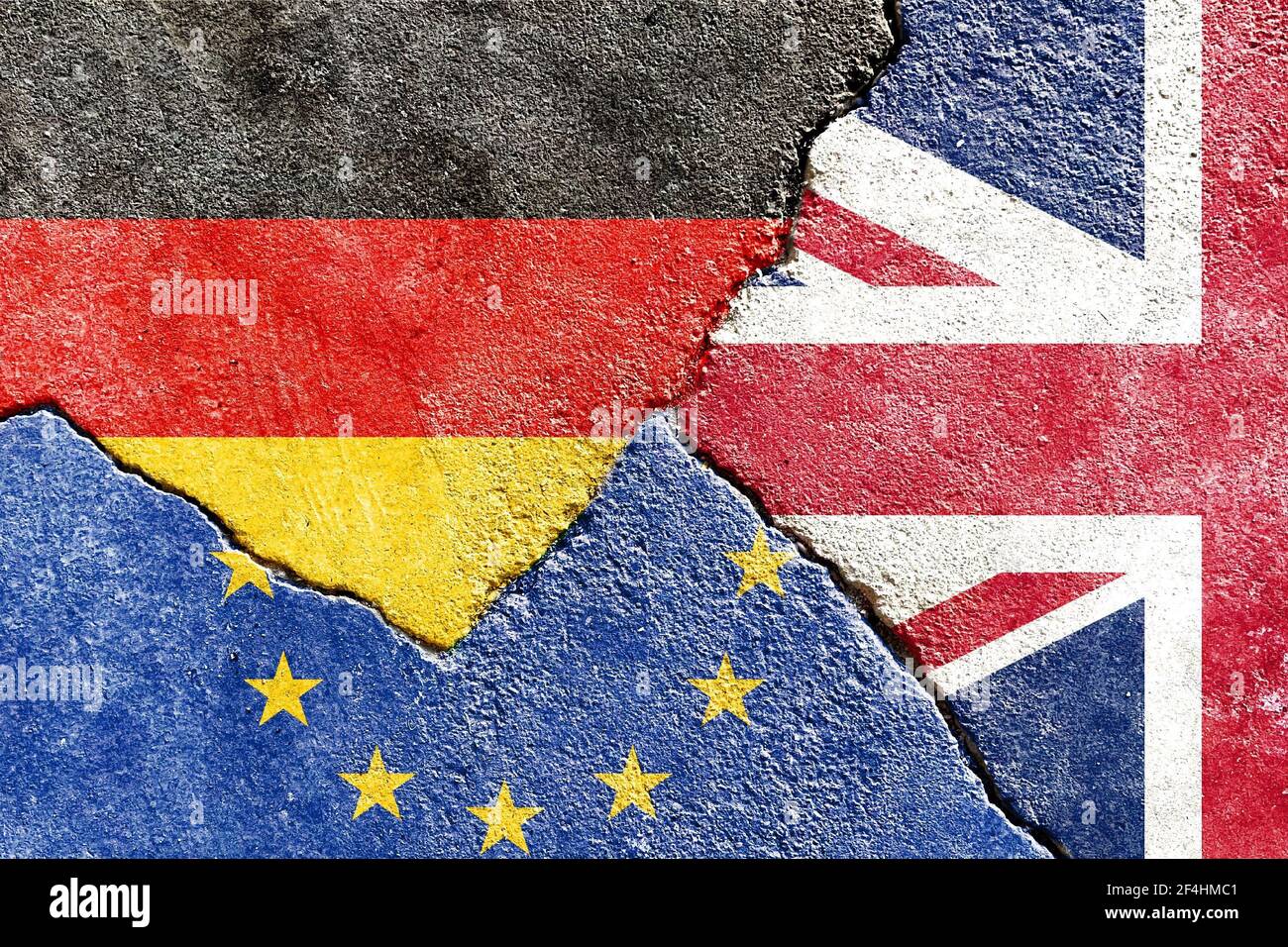 An illustration indicating the political conflict between Germany-EU-UK ...