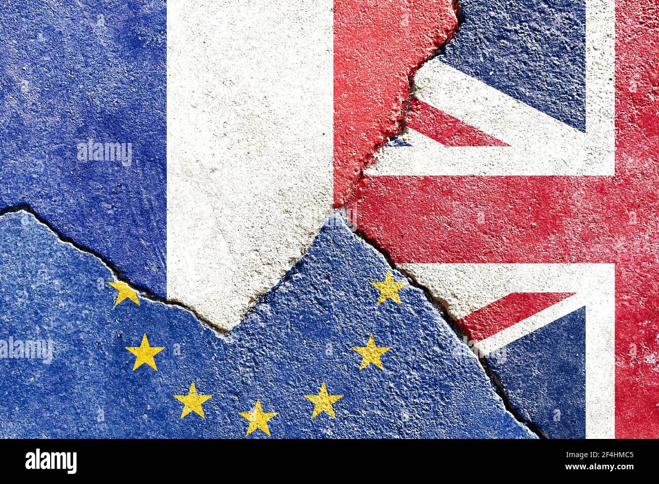 An illustration indicating the political conflict between France-EU-UK ...