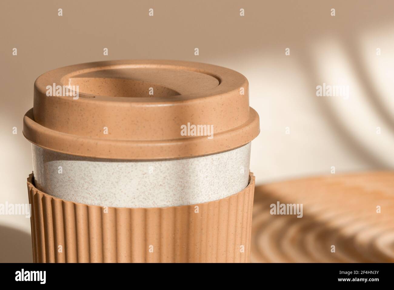Reusable cup, biodegradable travel plastic coffee mug take away. Bamboo ...