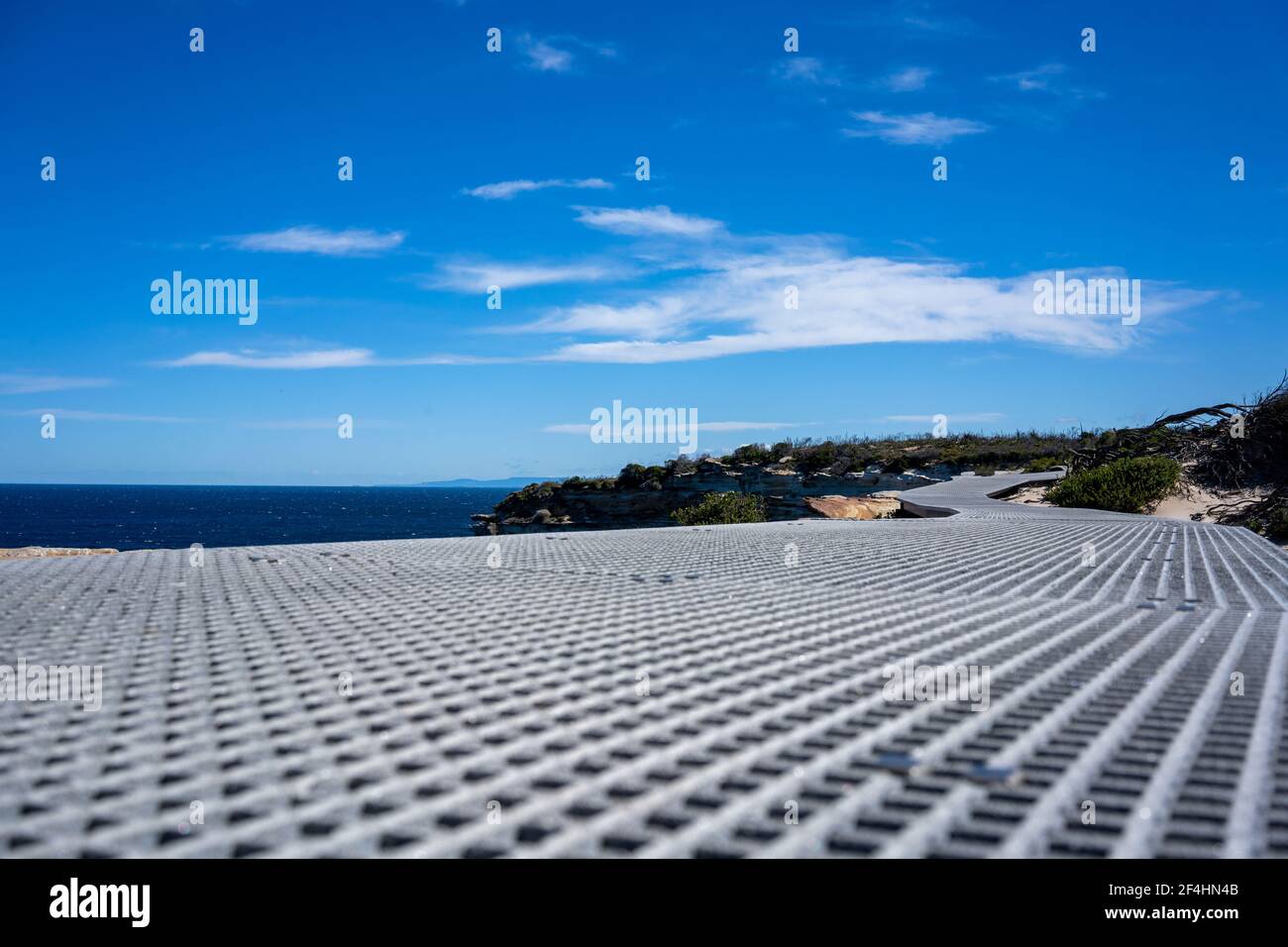 Metal pathway in Australia leading to beautiful hiking path and the ...