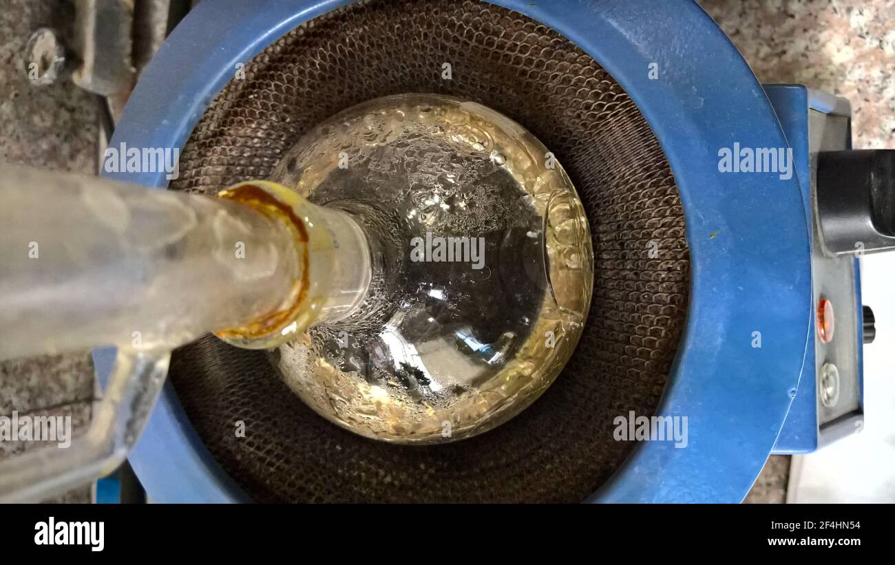 photo of Soxhlet extractor galss flask Stock Photo - Alamy