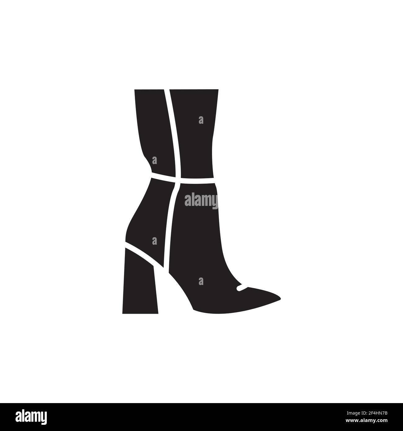 High heel boots black glyph icon. Pictogram for web page, mobile app ...