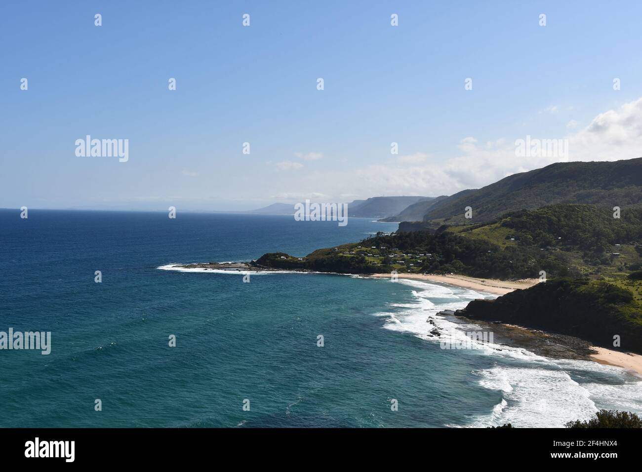 A stunning aerial view of Royal National Park, Figure 8 pool area of ...