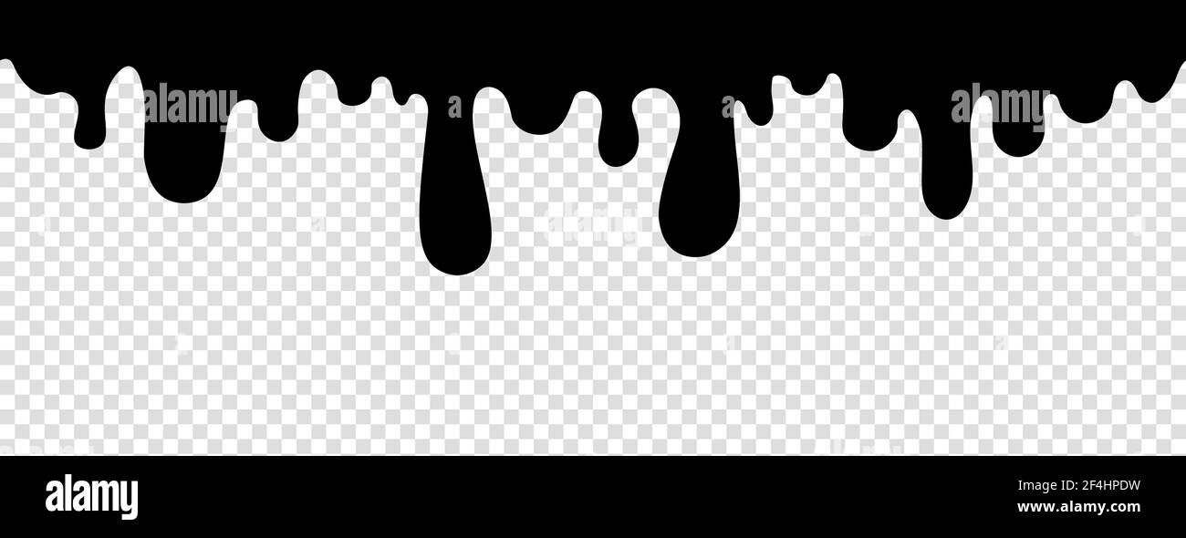 Drip of honey, melt drop. Black chocolate. Vector ink paint liquid ...