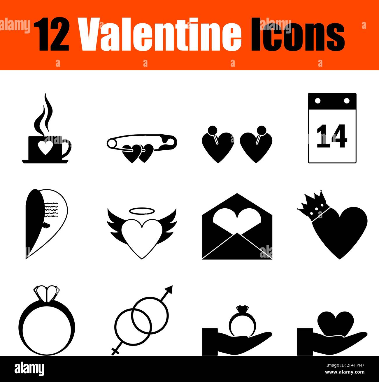 Valentine Icon Set. Cute and Smooth Glyph Design. Fully editable vector ...