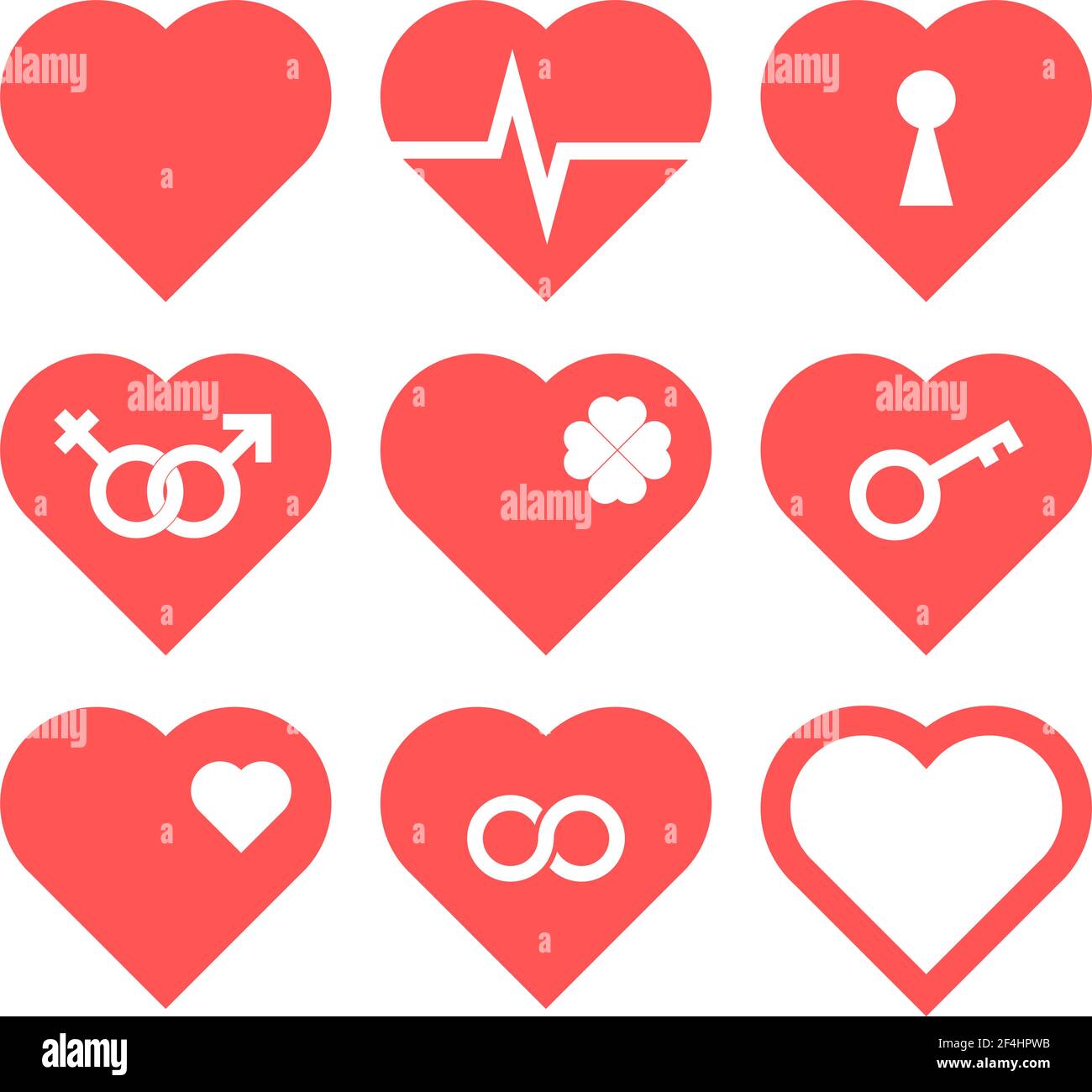 Heart Icon Set Stock Vector Image & Art - Alamy