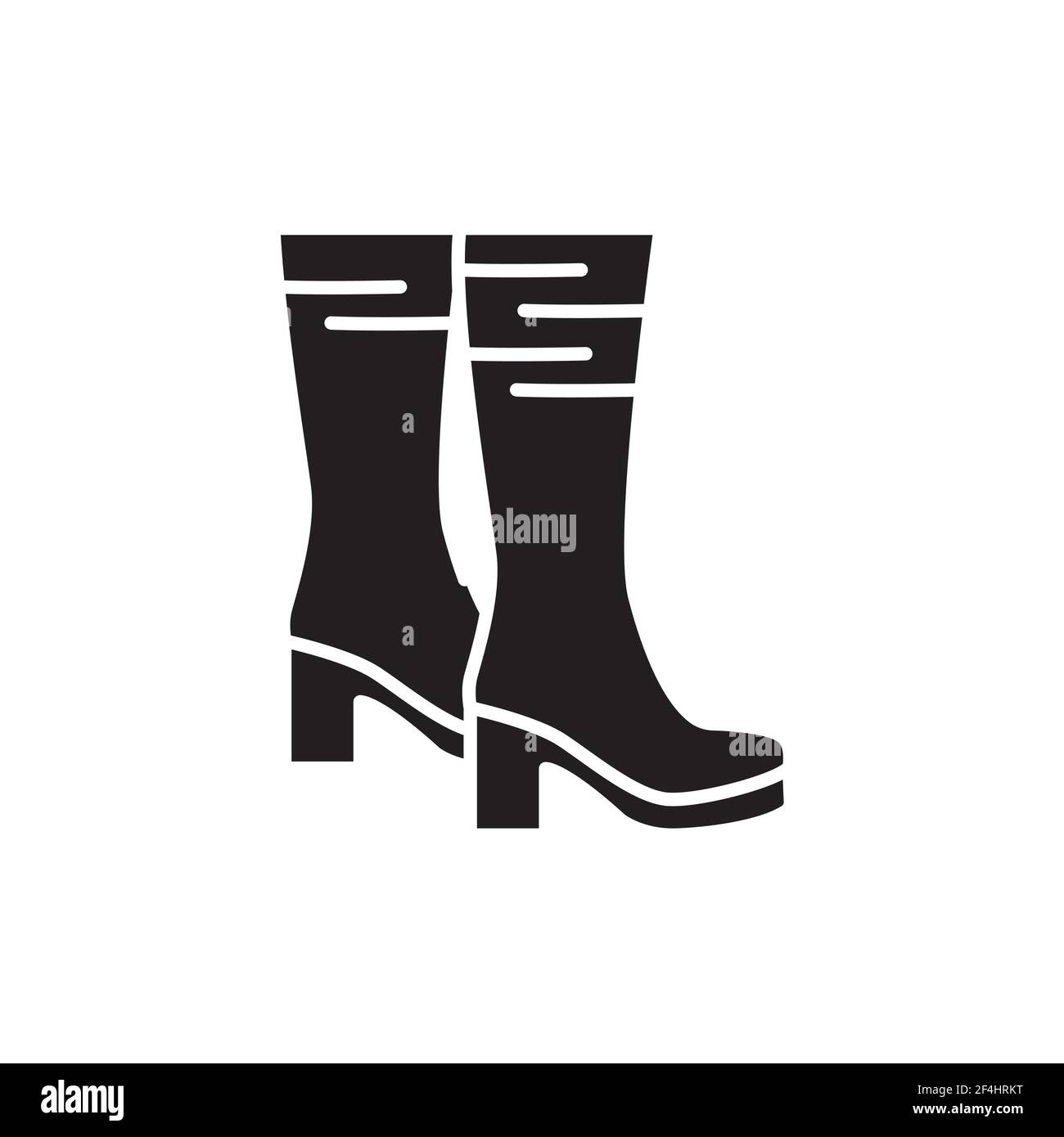 High heel boots black glyph icon. Pictogram for web page, mobile app ...