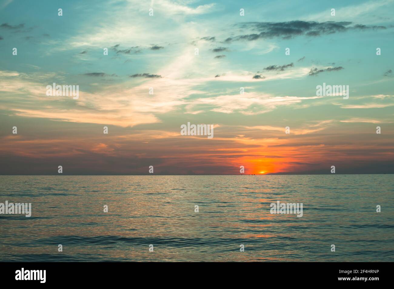 Beautiful autumn sunset of sea beach Stock Photo - Alamy