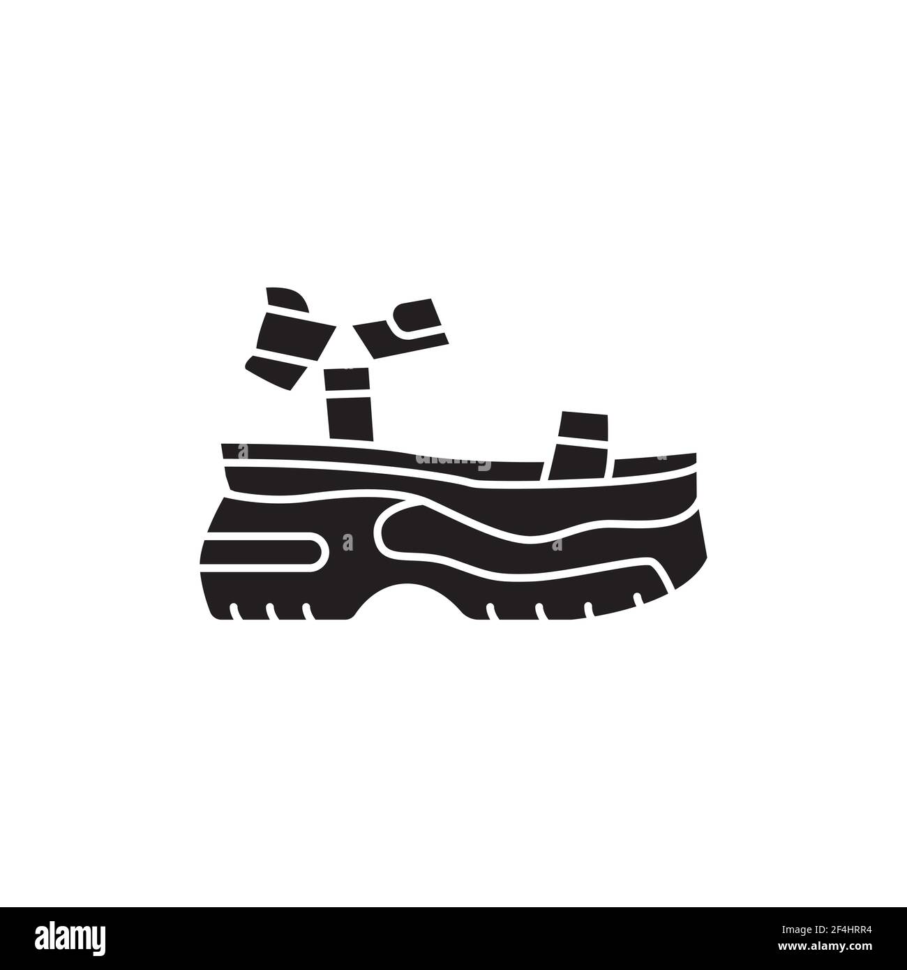 Sports sandals black glyph icon. Pictogram for web page, mobile app ...