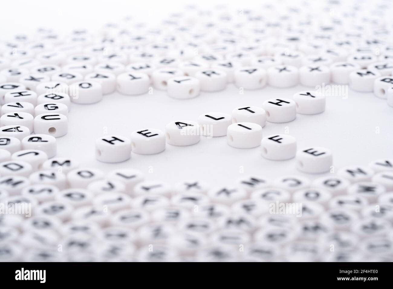 Healthy life letters on a block written shot from the side Stock Photo ...