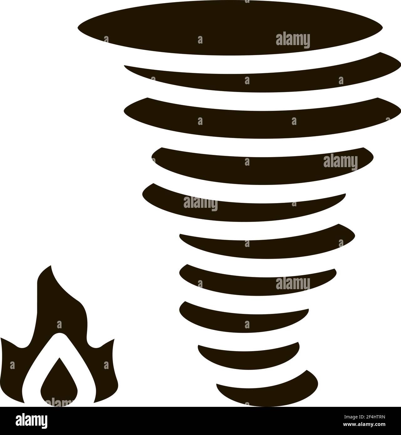 Burn Fire Tornado Icon Vector Glyph Illustration Stock Vector Image ...