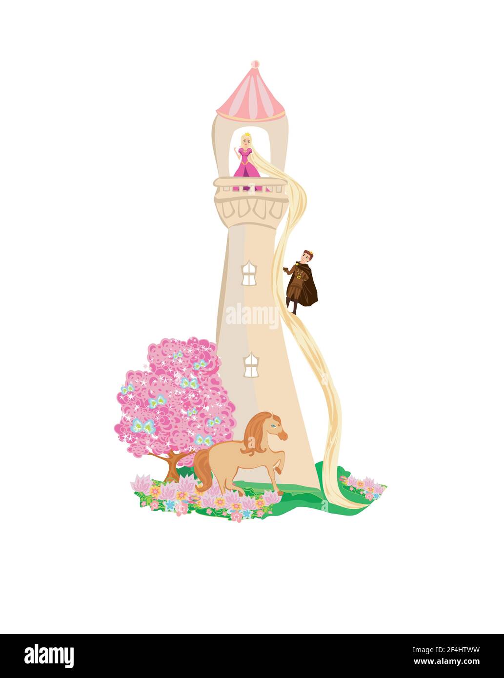 Rapunzel Tower Illustration High Resolution Stock Photography and ...
