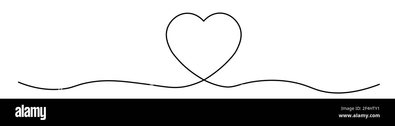 Hand-drawn single thin line heart Stock Vector Image & Art - Alamy