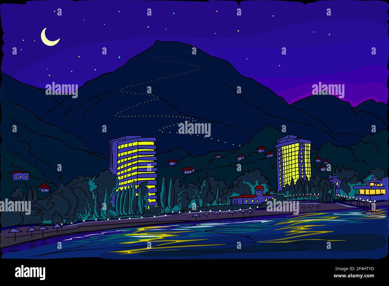 Mountain ridge ocean Stock Vector Images - Alamy