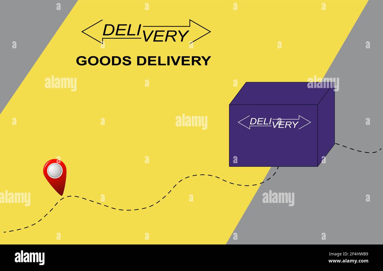 Goods delivery logo template design. Vector flat illustration Stock ...