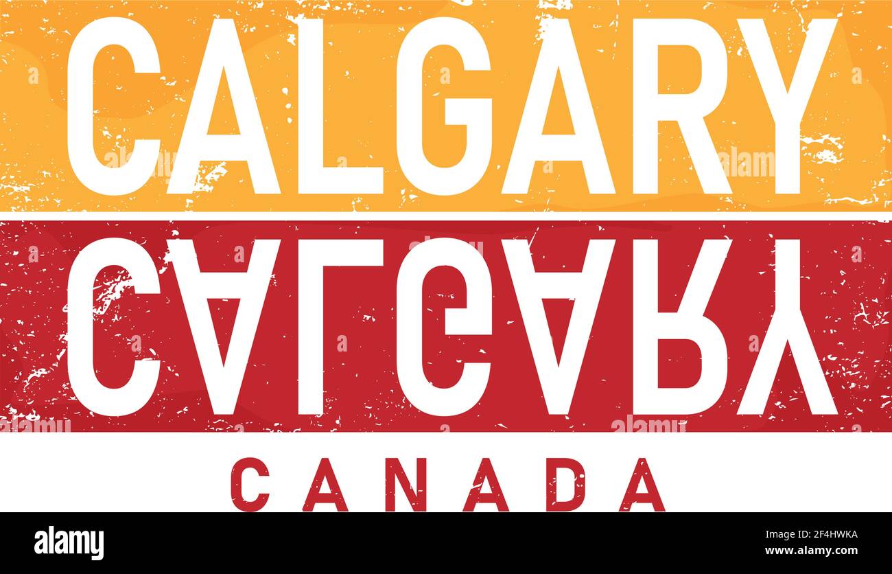 Calgary Alberta vector lettering badge design for printing or t-shirt ...