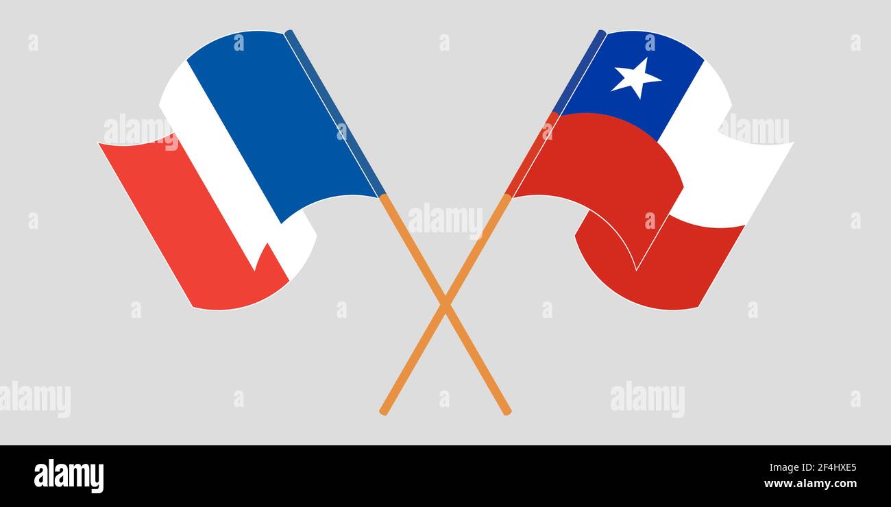 Two crossed french flags Stock Vector Images - Alamy