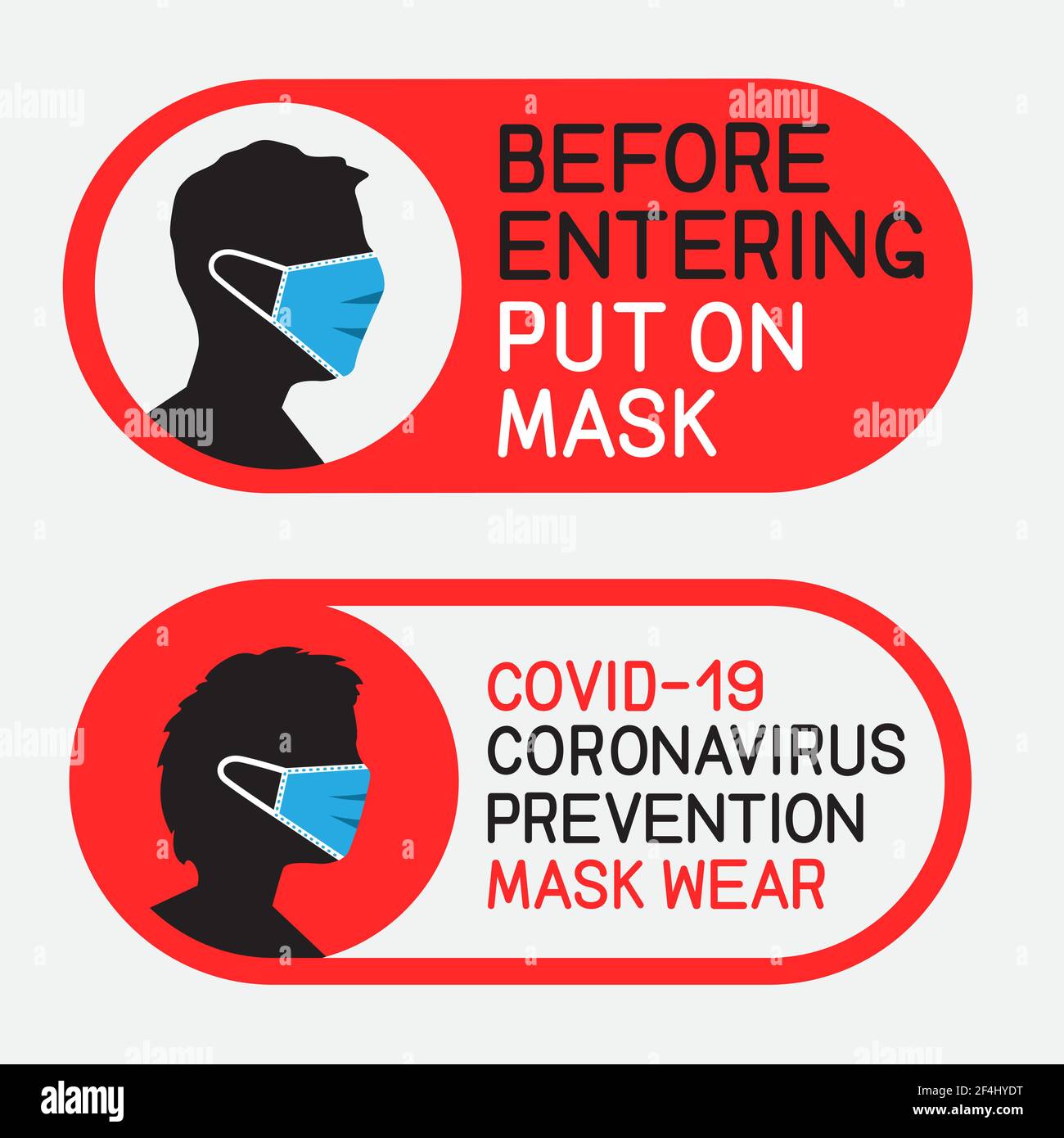 Wear mask stop sign Stock Vector Images - Alamy