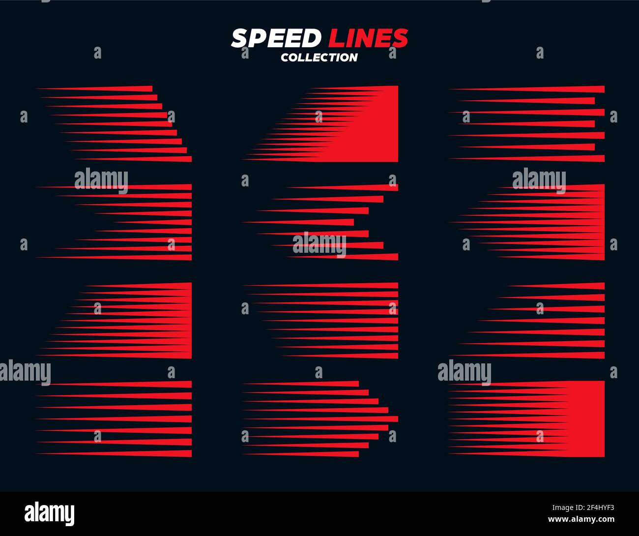 Red comic speed lines signs collection. Motion elements for your design ...