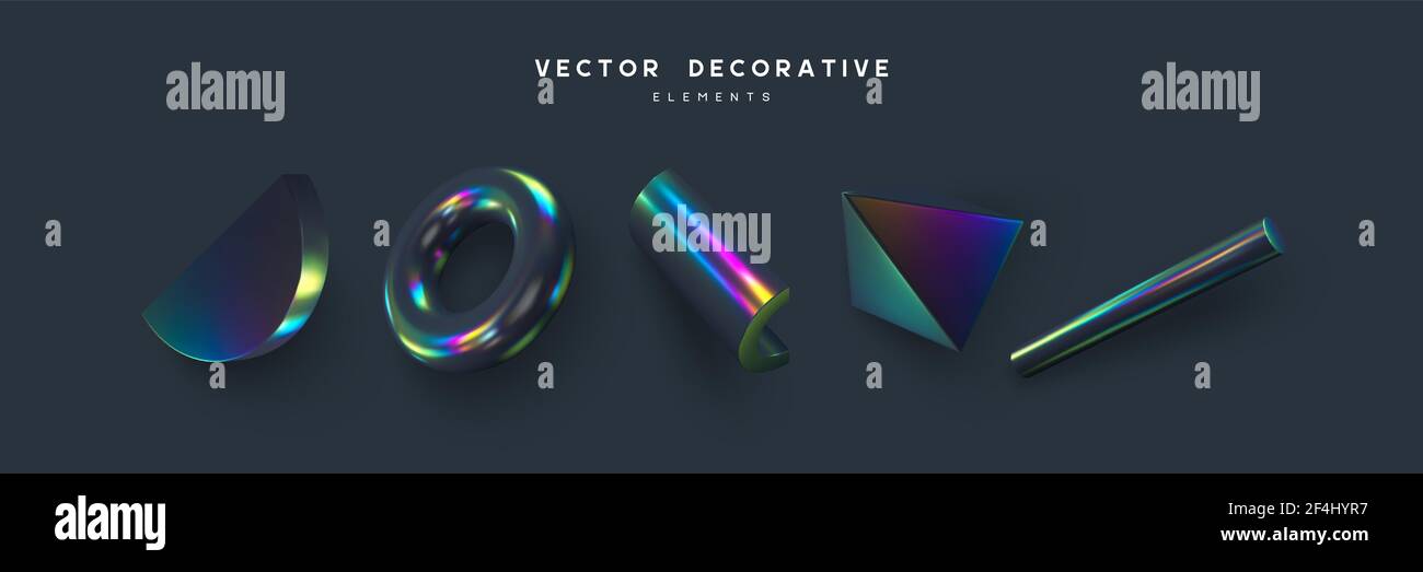 Set of 3d render primitives Stock Vector Image & Art - Alamy