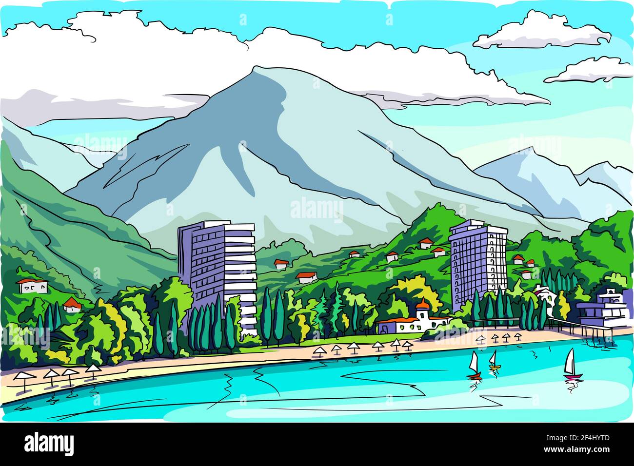 Highland shoreline Stock Vector Images - Alamy