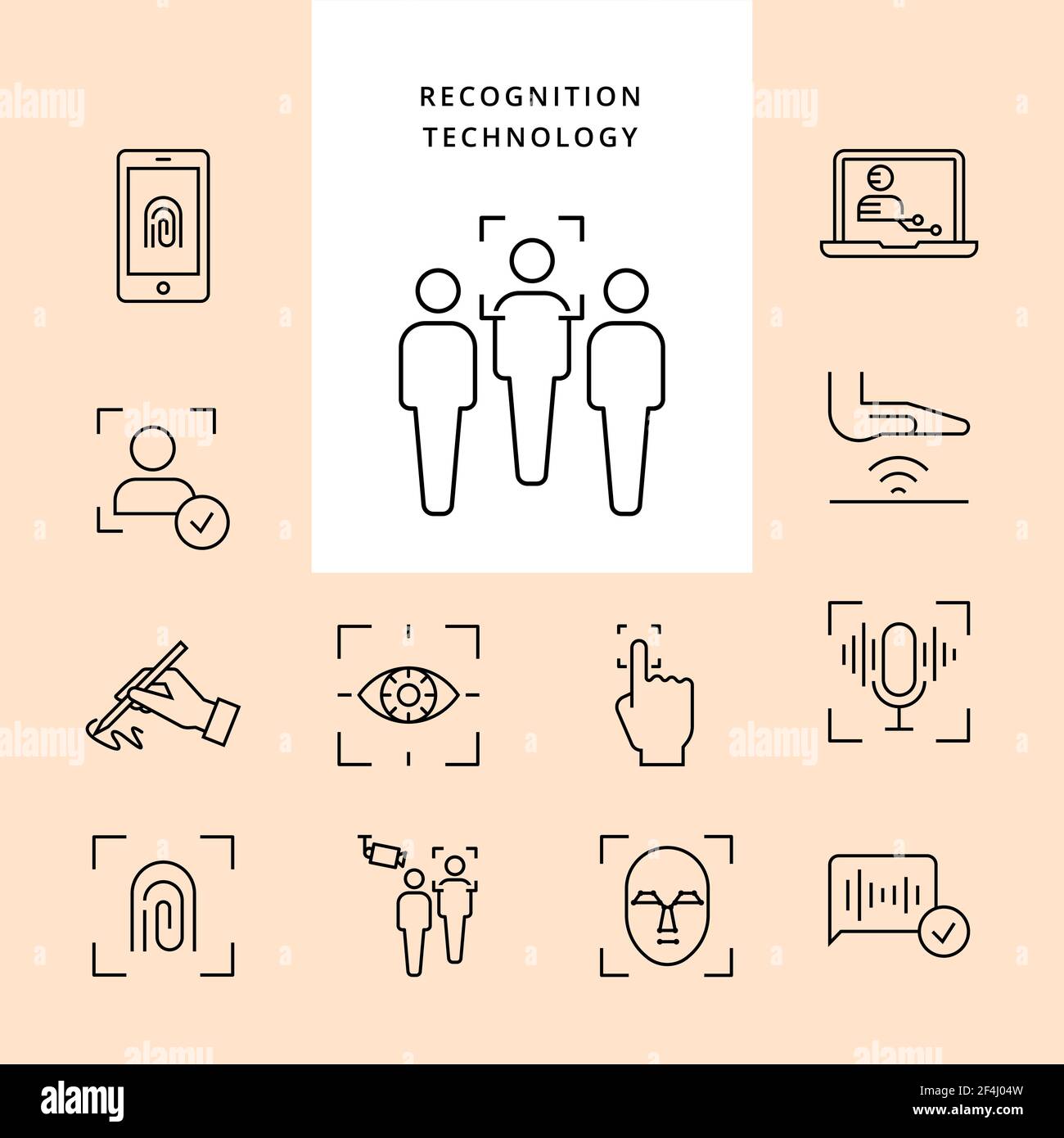 Biometric icon set in hi-res stock photography and images - Alamy