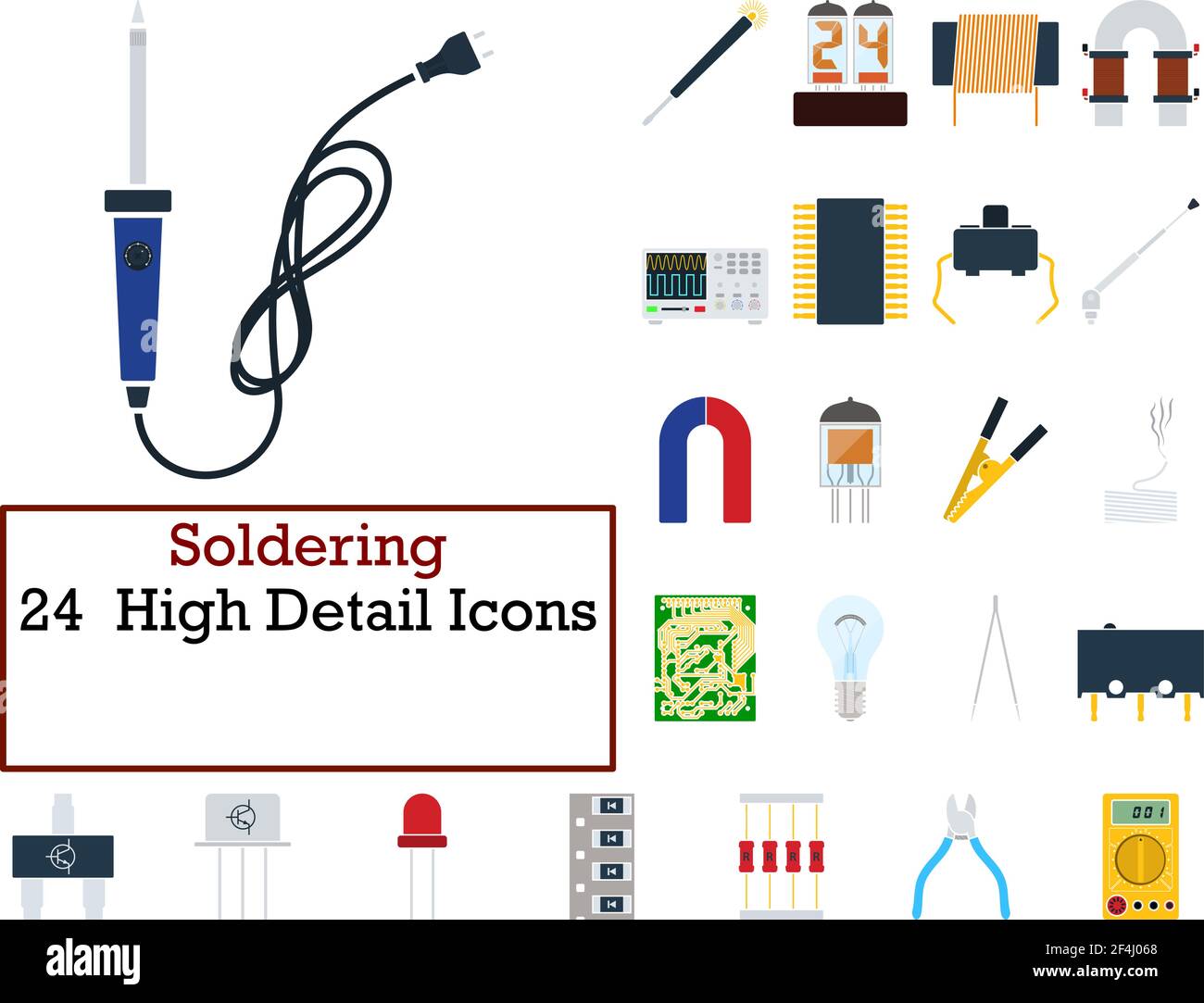 Soldering Icon Set. Flat Design. Fully editable vector illustration ...