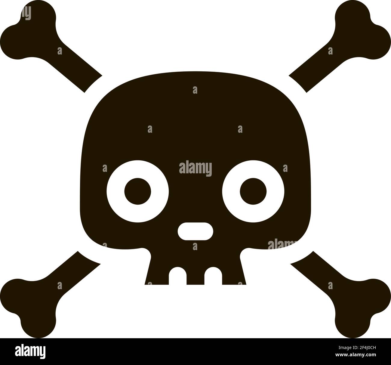 Cross Bones Skull Icon Vector Glyph Illustration Stock Vector Image