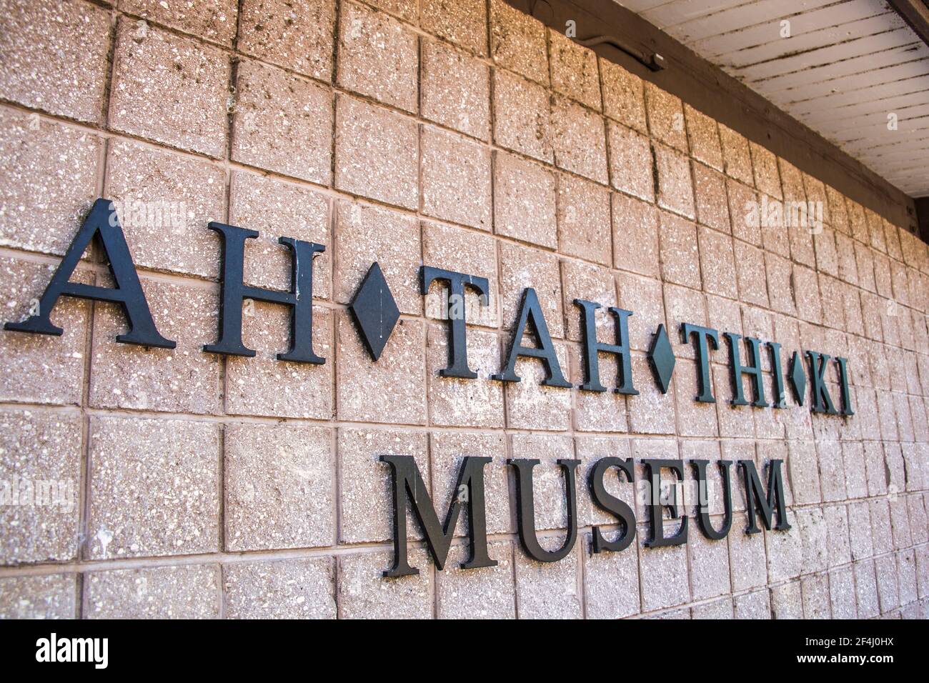 Wall sign for the Ah-Tah-Thi-Ki Museum of the Seminole Tribe of Florida ...