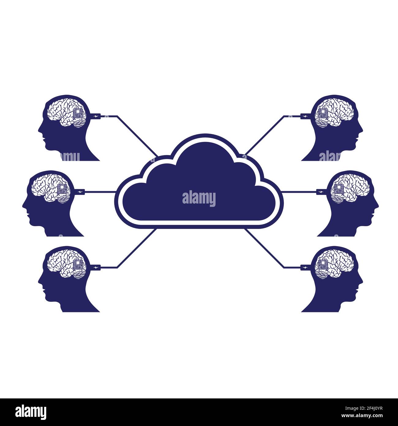 Brain in head cloud connection Stock Vector Image & Art - Alamy
