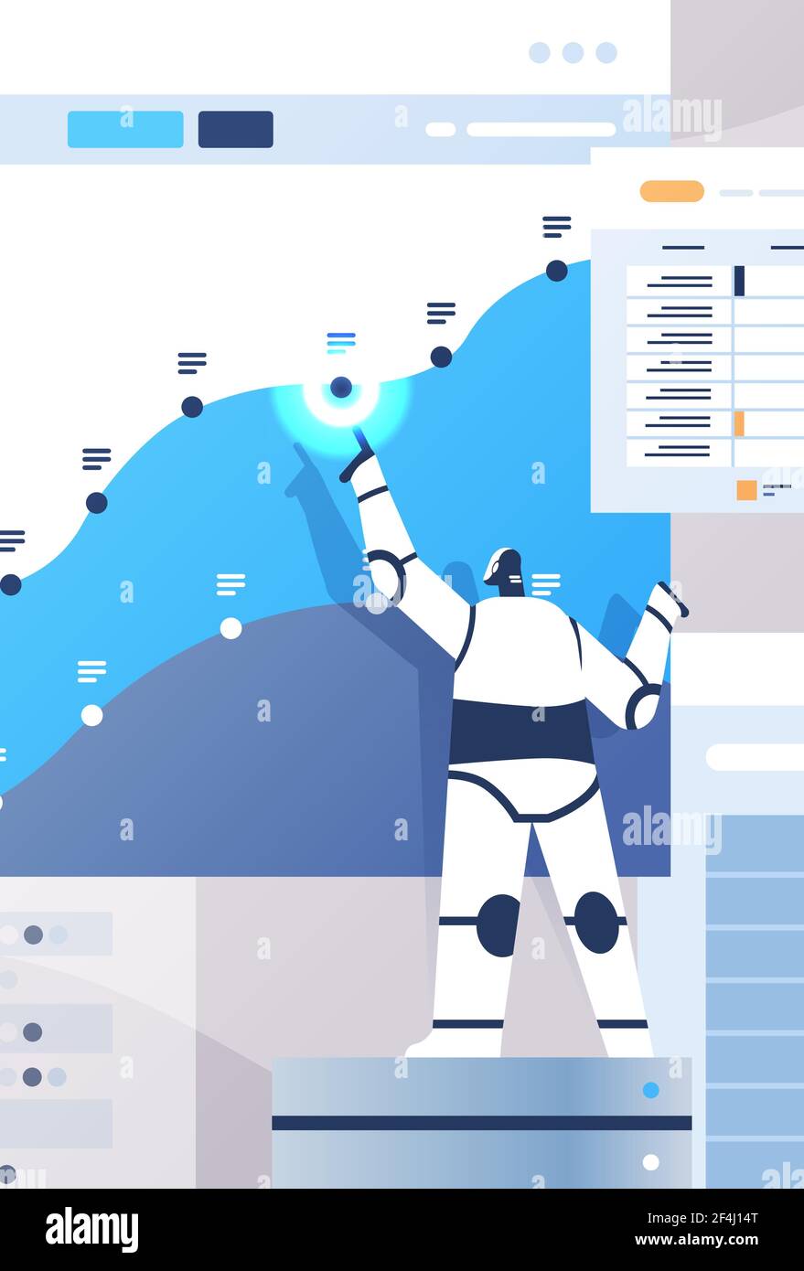 modern robot analyzing statistics graph financial data analyzing ... modern robot analyzing statistics graph financial data analyzing ...