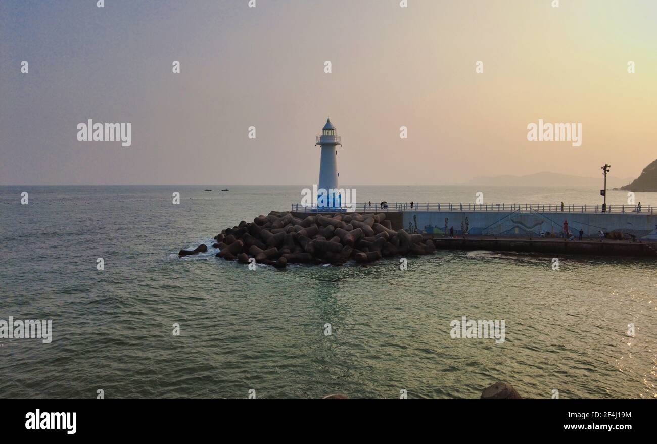 Sunset of Cheongsapo Port in Haeundae, Busan, South Korea, Asia Stock ...