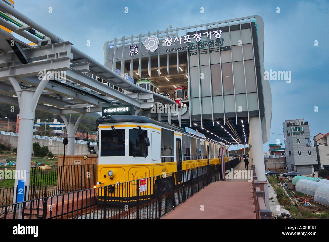 Scenery of Haeundae Beach Train, Busan, South Korea, Asia Stock Photo ...