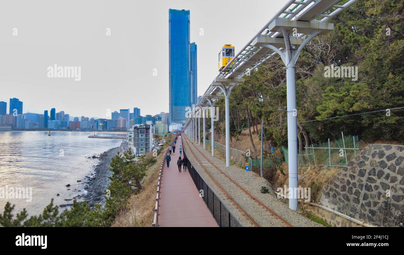 Scenery of Haeundae Sky Capsule, Busan, South Korea, Asia Stock Photo ...