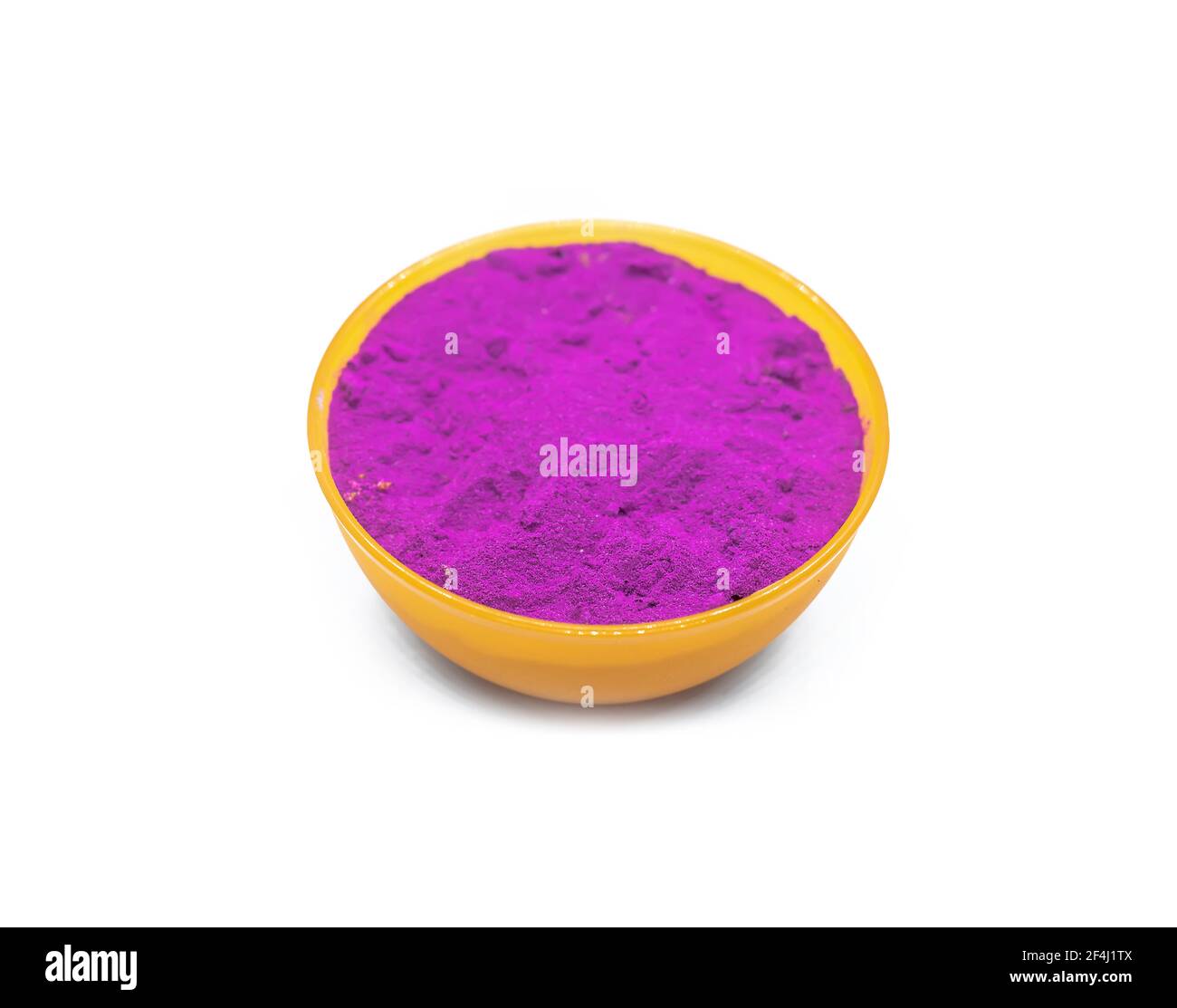 colorful traditional holi powder in bowls isolated on white background ...