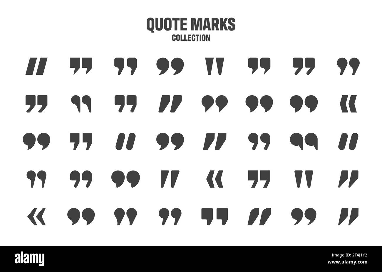 Quotation marks symbol Black and White Stock Photos & Images - Alamy