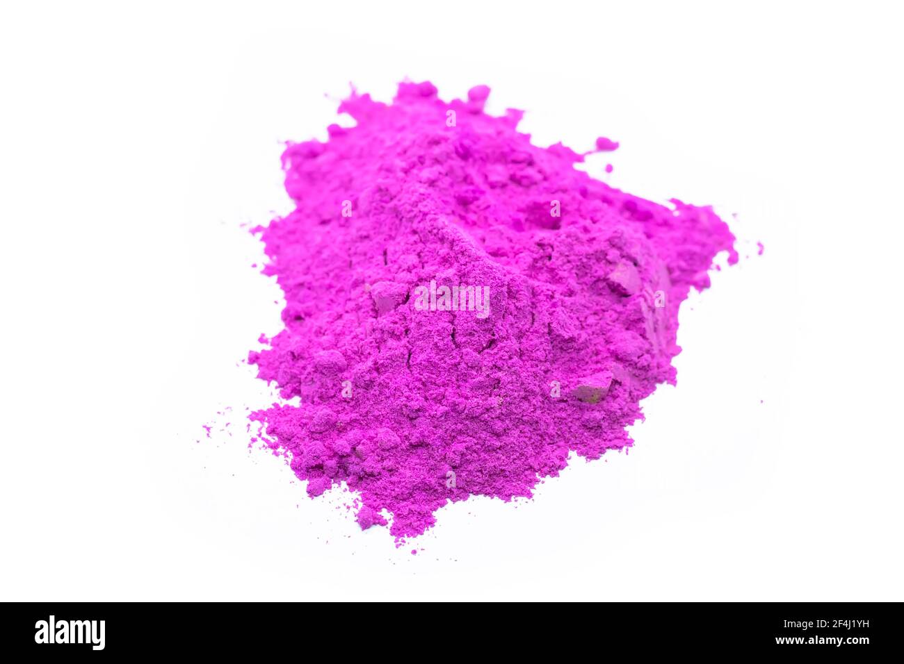 Piles of pink color powder for Indian Holi festival on white background ...
