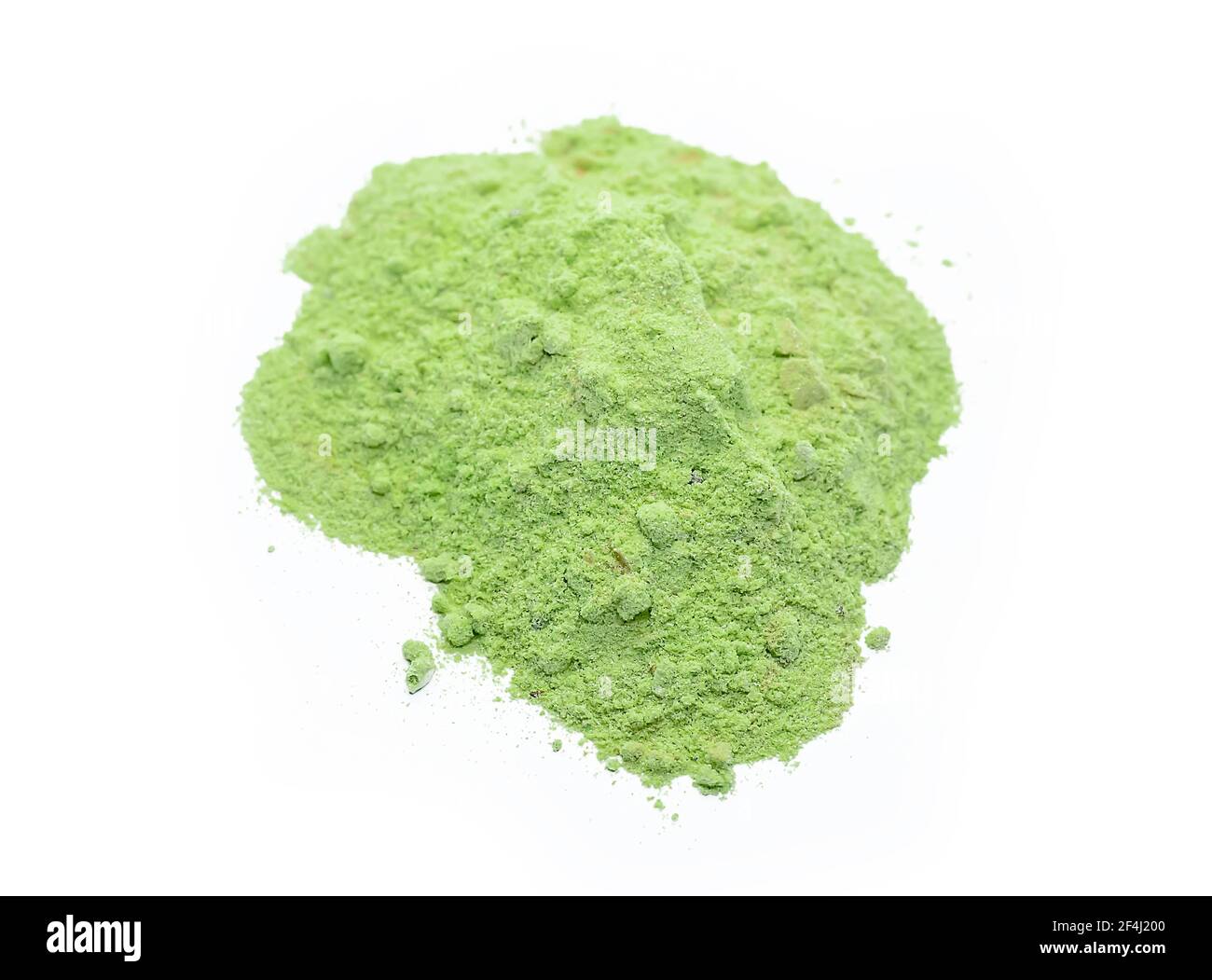 Piles of green color powder for Indian Holi festival on white ...