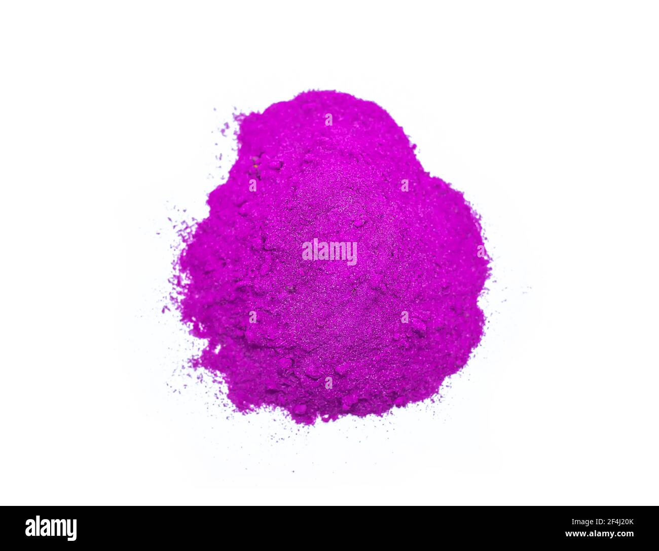 Piles of pink color powder for Indian Holi festival on white background ...