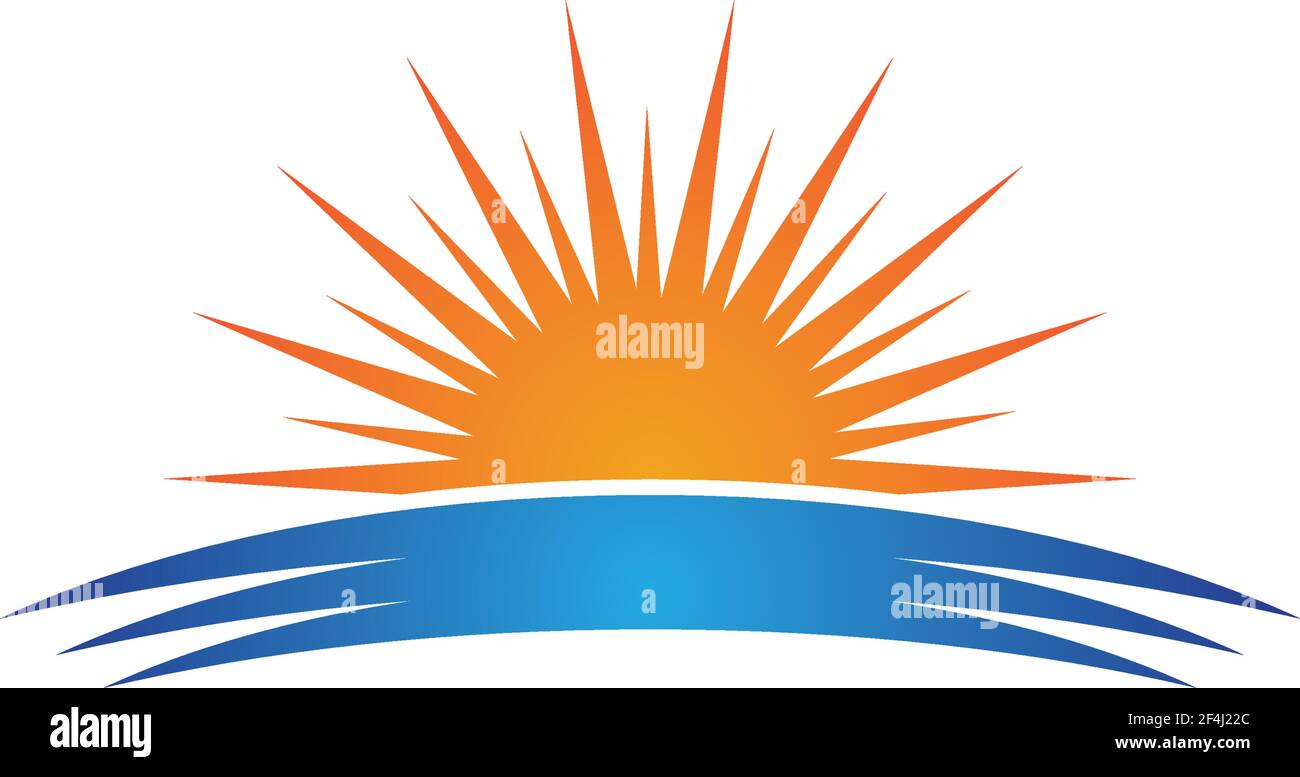 Vector Icon Logo Template Sun over horizon Stock Vector Image & Art - Alamy