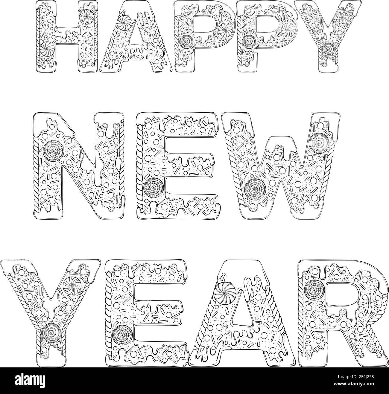 Merry christmas lettering gingerbread Cut Out Stock Images & Pictures ...