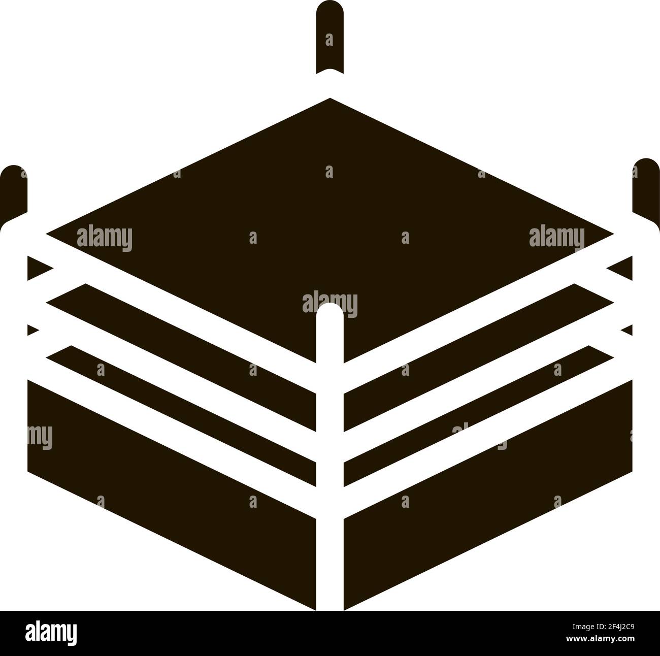 Boxing Ring Top View Icon Vector Glyph Illustration Stock Vector Image ...