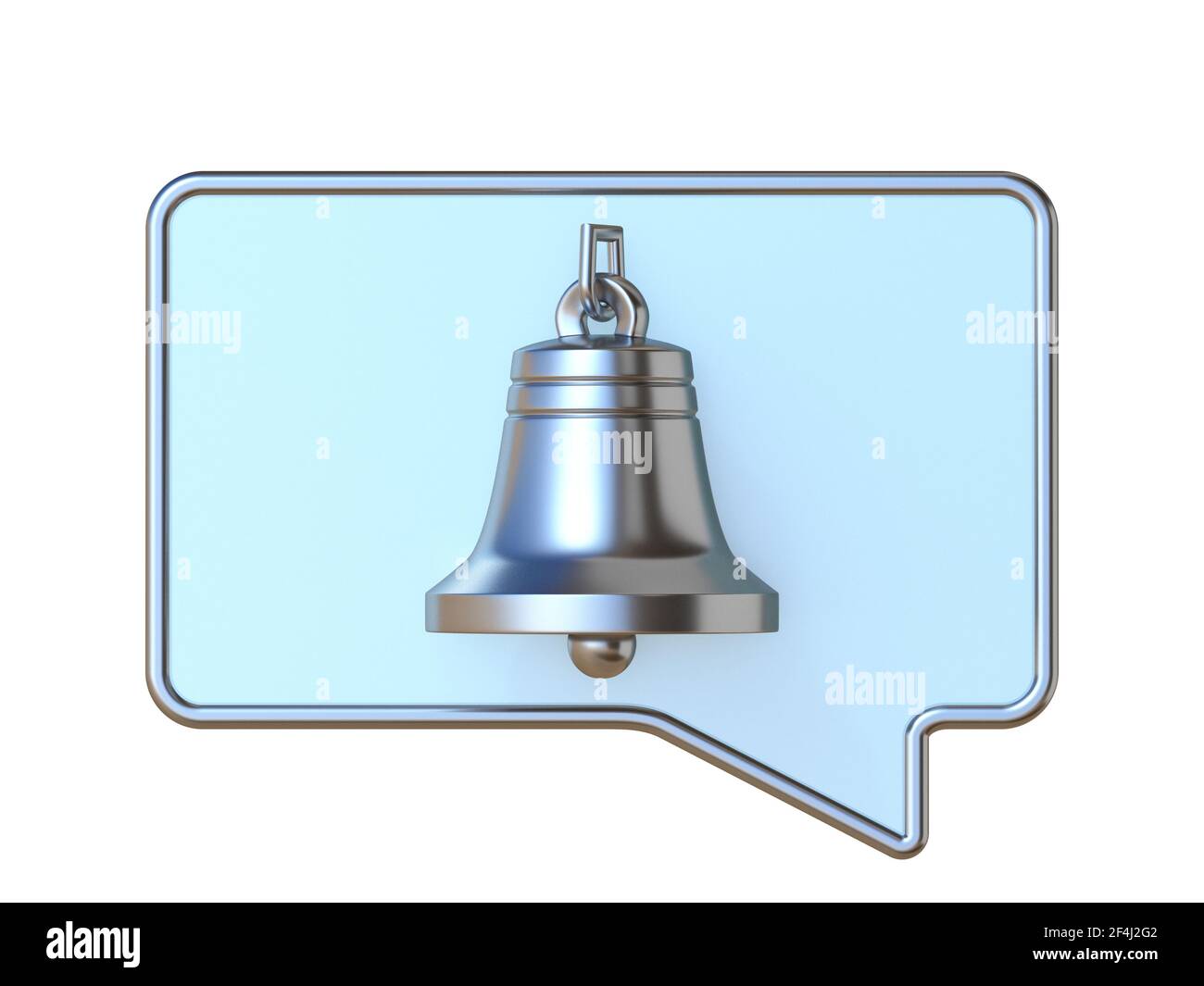 Chat notification bell icon 3D render illustration isolated on white ...