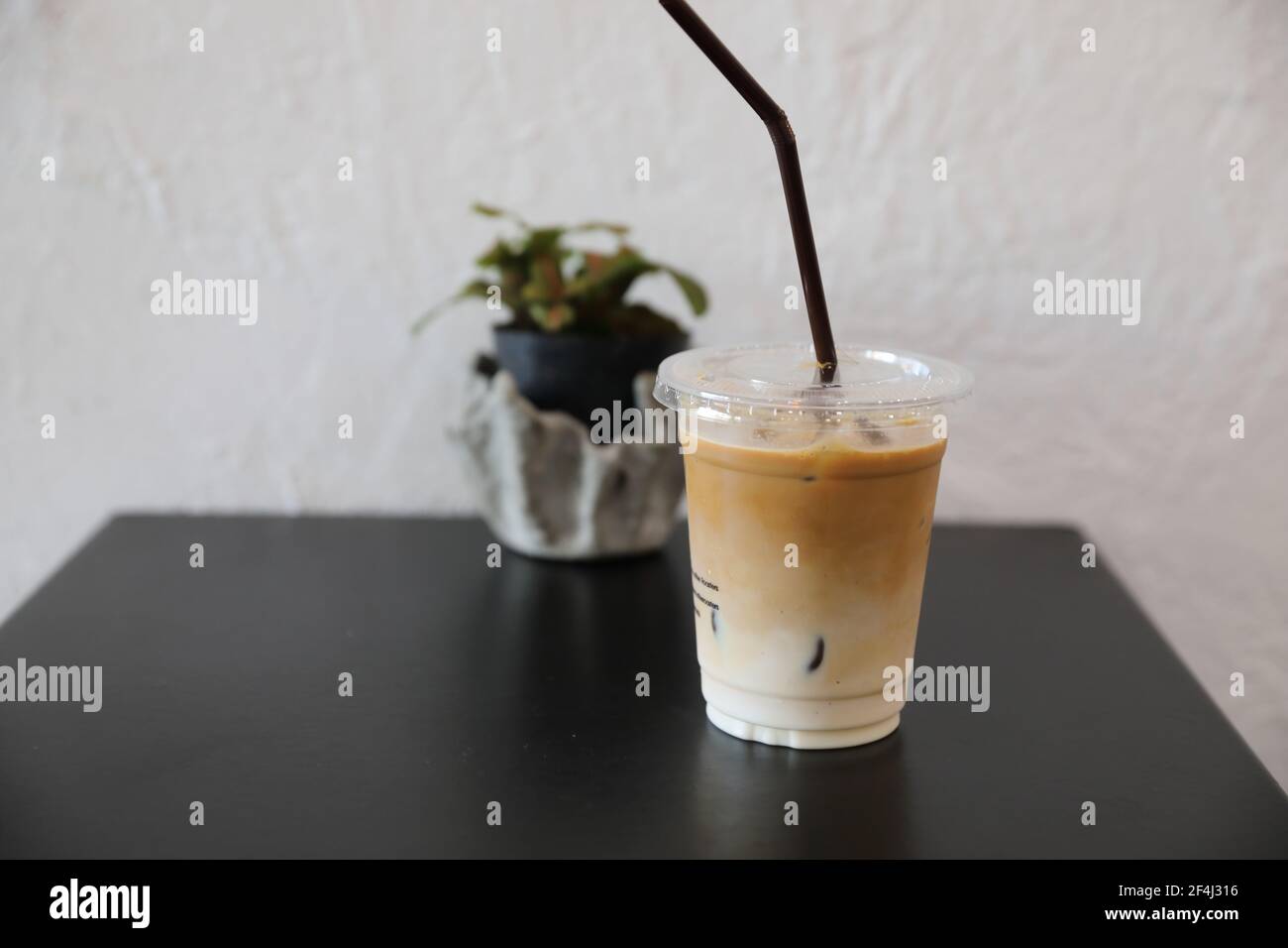 ice latte coffe in coffee shop Stock Photo - Alamy
