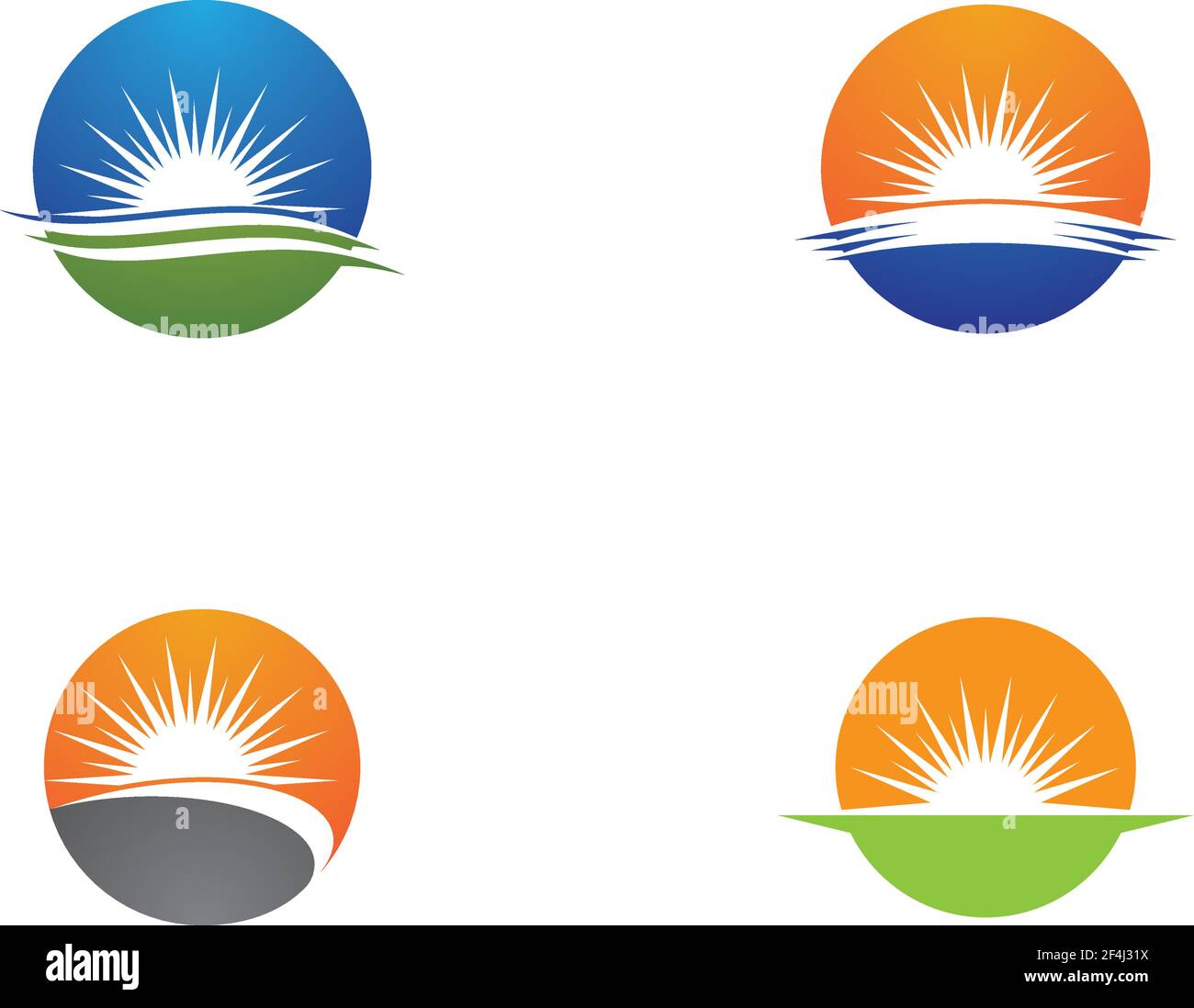 Vector Icon Logo Template Sun over horizon Stock Vector Image & Art - Alamy